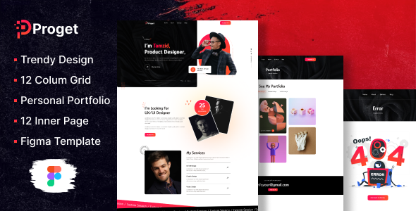 Proget - Personal Portfolio FigmaTemplate by Zodevs | ThemeForest